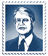 Georgia State Symbols--Stamps of Jimmy Carter, Cherokee Rose, Brown ...
